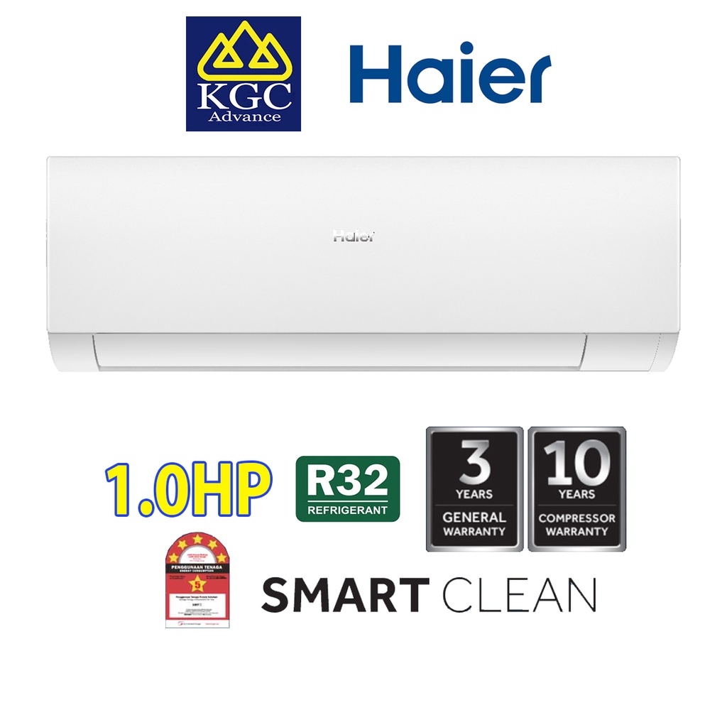 Haier 1.0HP UV Cool R32 Inverter Series HSU-10VXA21 Air Conditioner | Shopee Malaysia