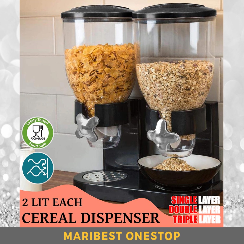 Cylinder Cereal Dispenser Dry Food Storage Tower Cereal Jarsl Rice ...
