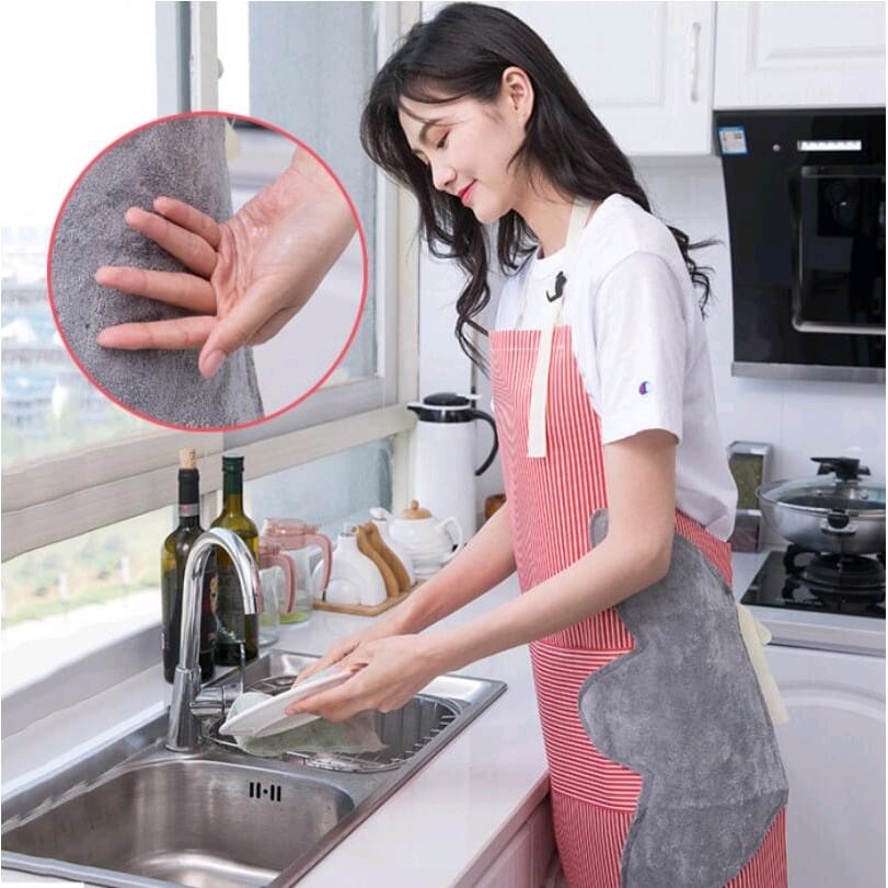 Cute Apron Kitchen Cotton Apron Water Proof Apron Baju 围裙 Wiping Hands ...