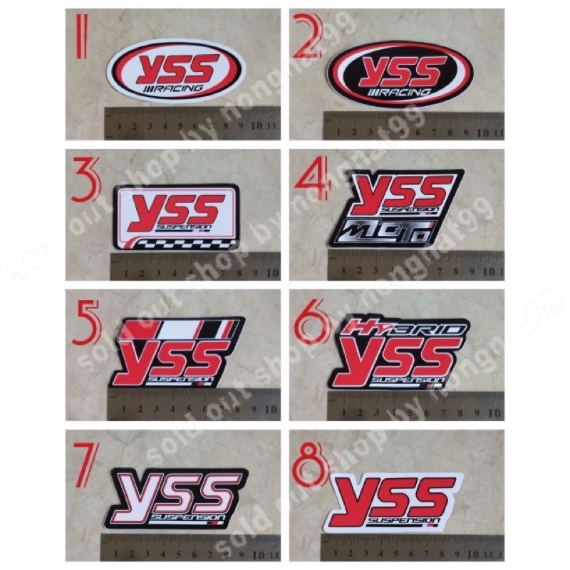 1 Sheet Of YSS Shock Stickers Waterproof Car Decoration 12 Types To ...