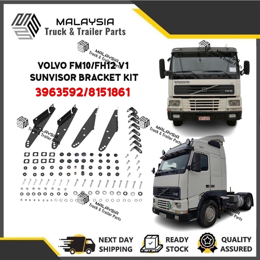 VOLVO FM10 FH12 V1 SUNVISOR BRACKET DENGAN SCREW SINGLE CAP (ORI NO ...