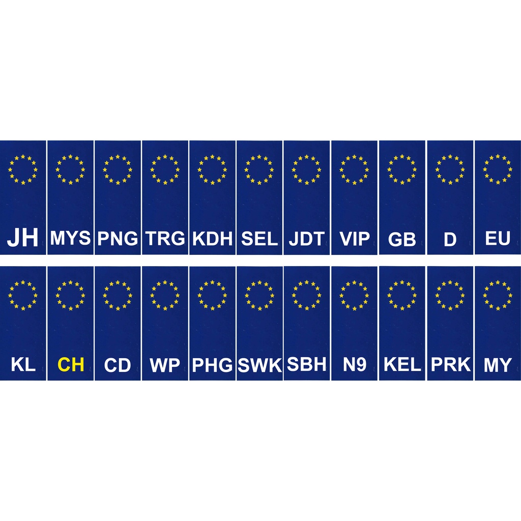 Euro Car Number Plate Sticker, Euro Sticker, Euro Car Plate Sticker ...