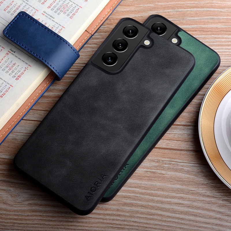 Leather Case For Samsung Galaxy S22 S21 Ultra Plus FE coque simple ...
