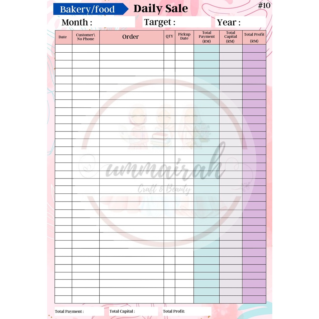 Sales Tracker 2023 For Business Seller | Sale Tracker | Rekod Jualan ...