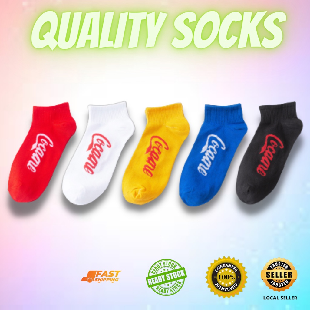 Sarung kaki Pendek Lelaki Wanita Coca-Cola Merah Ankle Socks Men Women ...