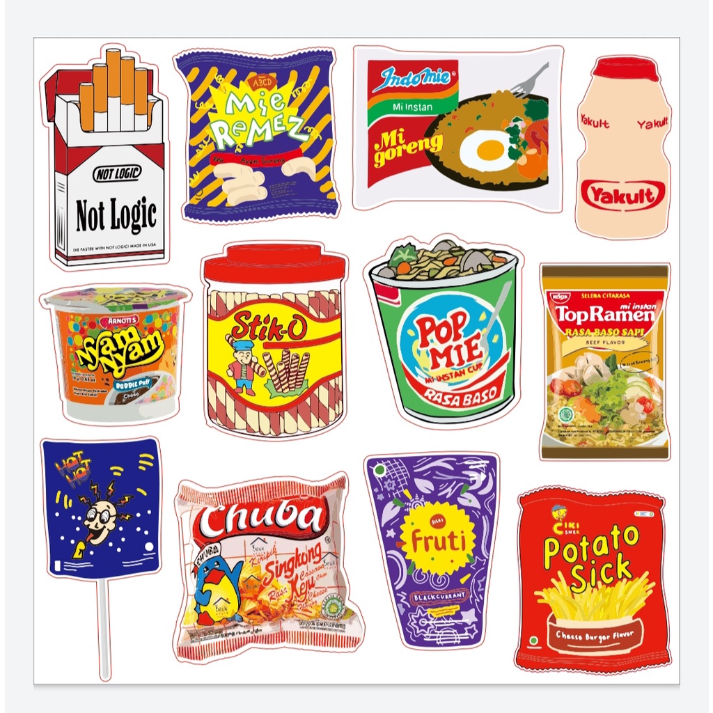 Old School Snack Pack Stickers Old Kawai Snack Stickers Tumblr | Shopee ...