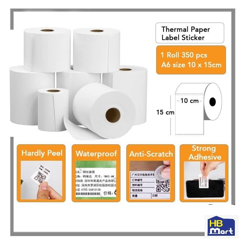 350pcs A6 Thermal Sticker 10 cm x 15 cm (A6 size) | Shopee Malaysia
