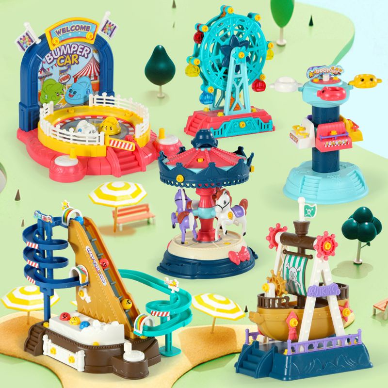 DIY Playground Amusement Theme Park Fun Fair Game Building Block Toys ...