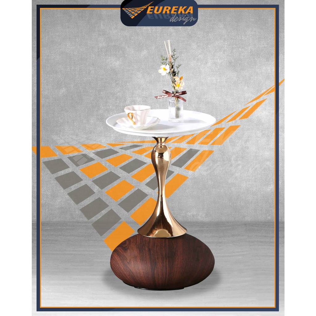 EUREKA Round Side Table Modern Steel / Meja Sisi 11 (Deliver ...