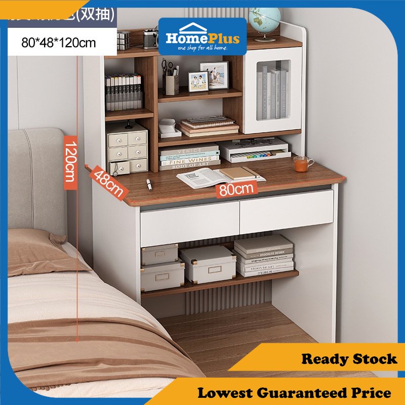 Bookshelf Study Table Narrow Computer Desk Small Apartment Desk Home ...