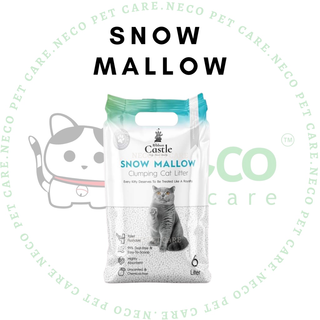 Snow Mallow Cat Litter 6L/2.5kg ( Pasir Boleh Flush ) | PGMall