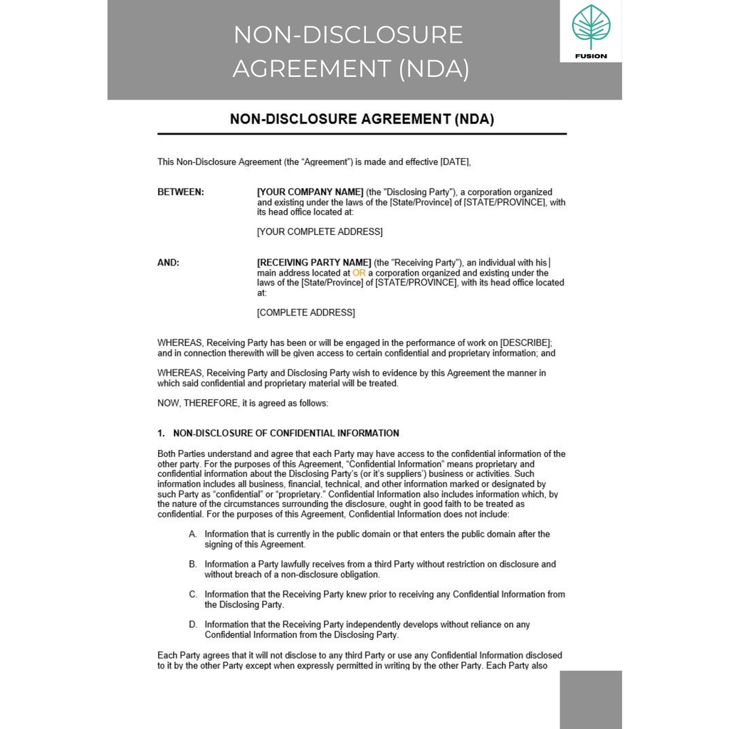 NON-DISCLOSURE AGREEMENT (NDA) | Shopee Malaysia