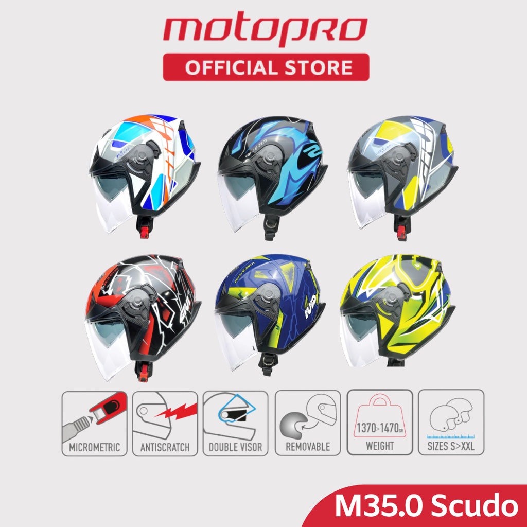 GIVI M35.0 Scudo LCR Double Visor Open Face Helmet Motor Helmets Topi Keledar M350 Graphic Draco ...