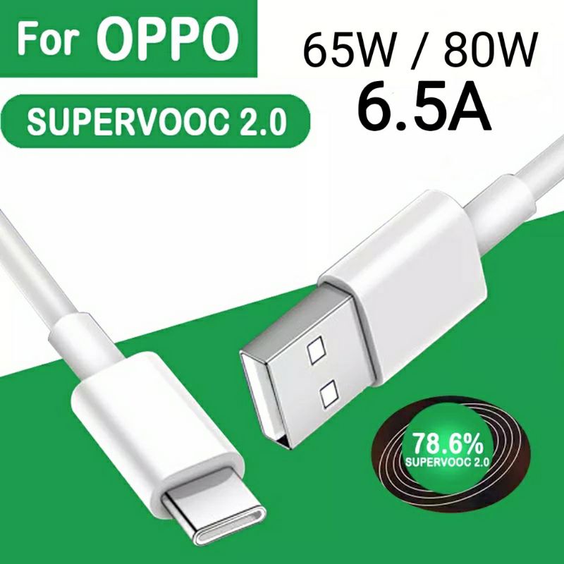 Oppo 65W 6.5A Type-C USB Cable Support SuperVOOC Fast Charging Data ...