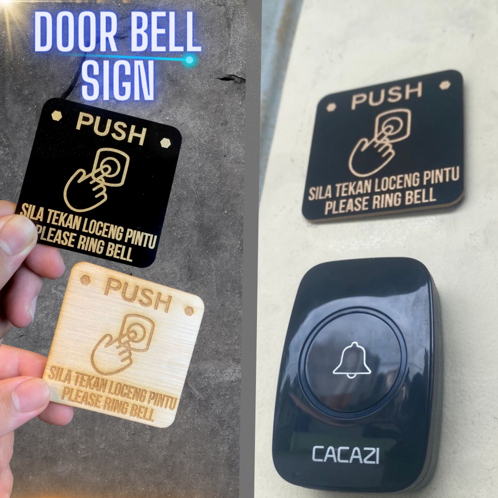 Door Bell Sign (Sila Tekan Loceng Pintu) Sign Loceng Pintu | Shopee ...