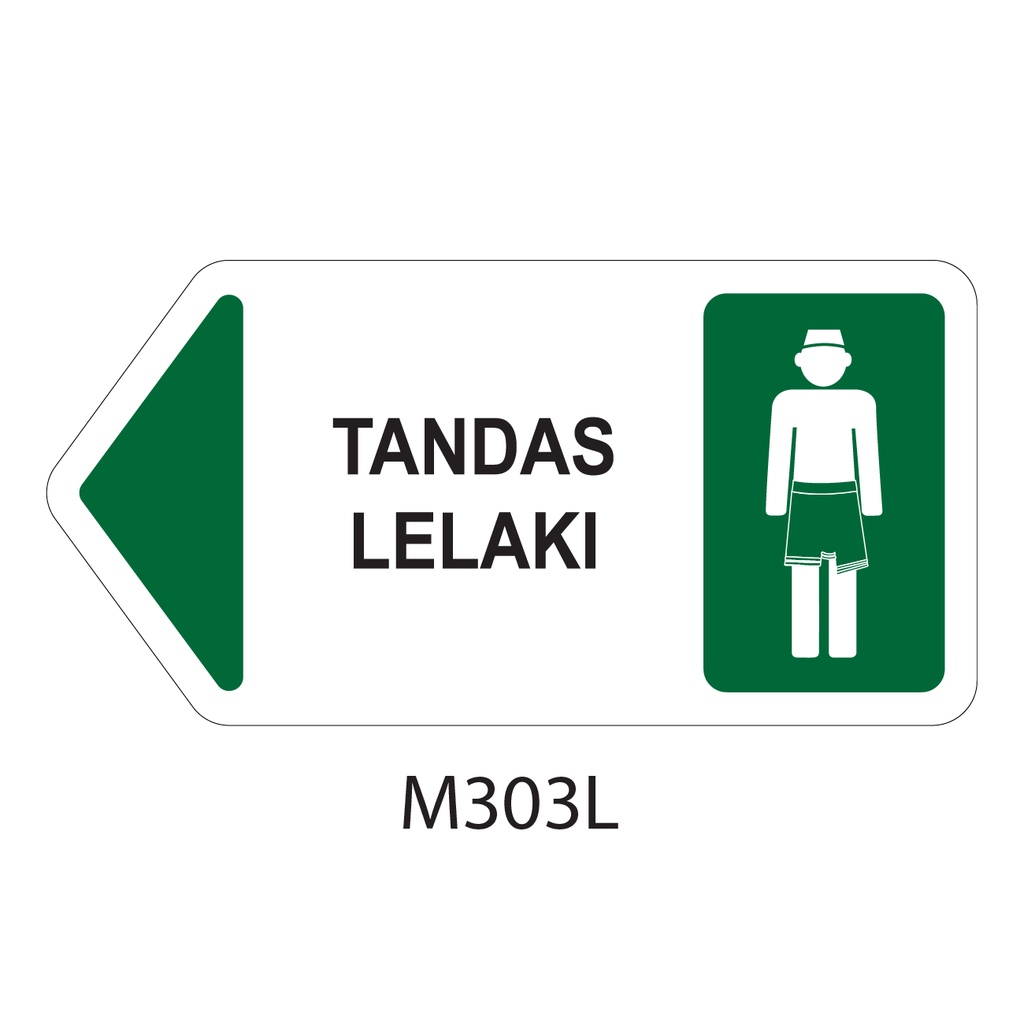 TANDAS LELAKI, TANDAS PEREMPUAN WITH ARROW SIGN STICKER 100X200MM (WE ...