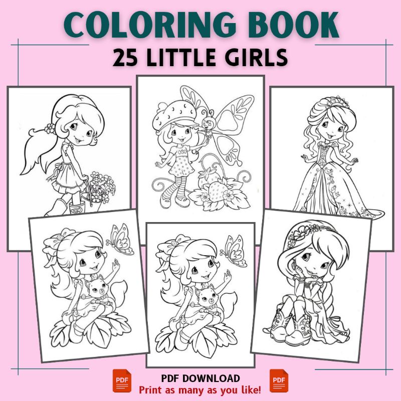 [PDF] 25 Pictures LITTLE GIRLS - Printable Coloring Book For Kids ...