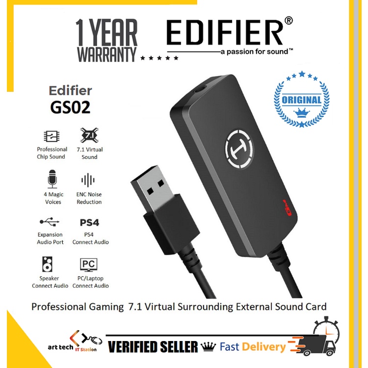 Edifier GS02 Professional Gaming USB 7.1 Virtual Surrounding External ...