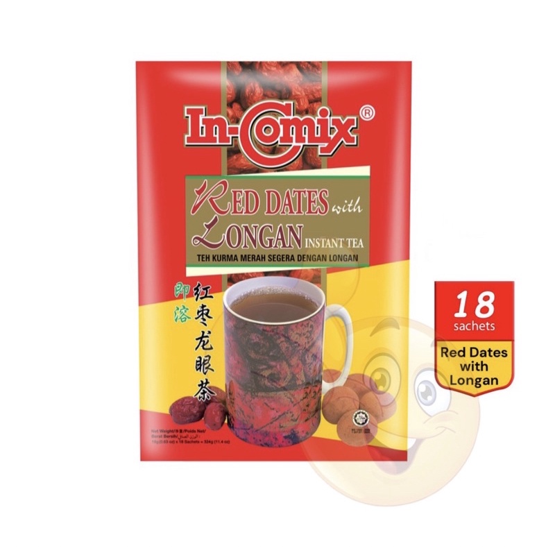 In-Comix Red Dates with Longan Instant Drink (15gx18sachets) | Shopee ...