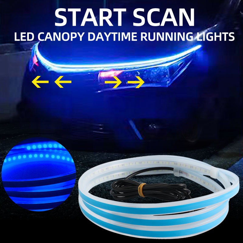 120cm 150cm 180cm Scan Starting LED Car Hood Light Strip Flexible ...
