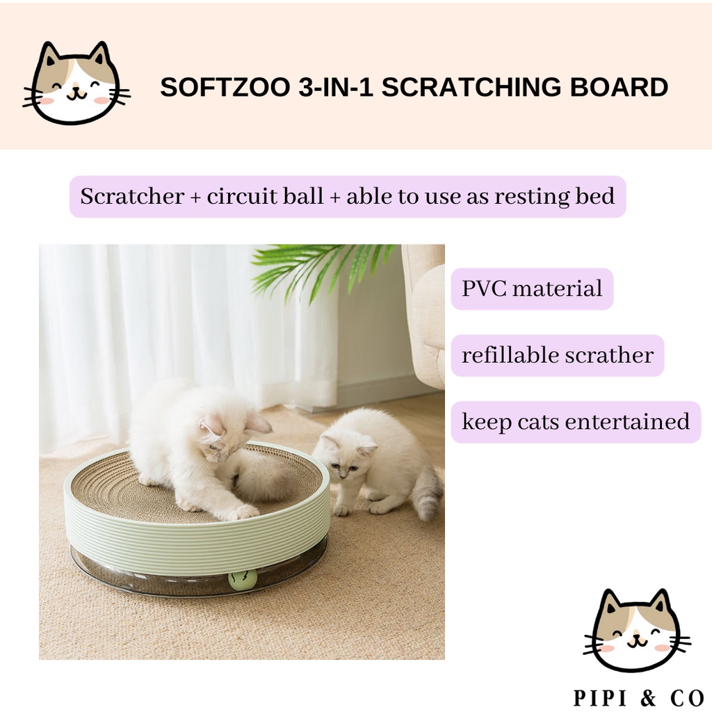 MULTI-FUNCTION CIRCLE SCRATCHING BOARD WITH CIRCUIT BALLS CAT SCRATCH ...