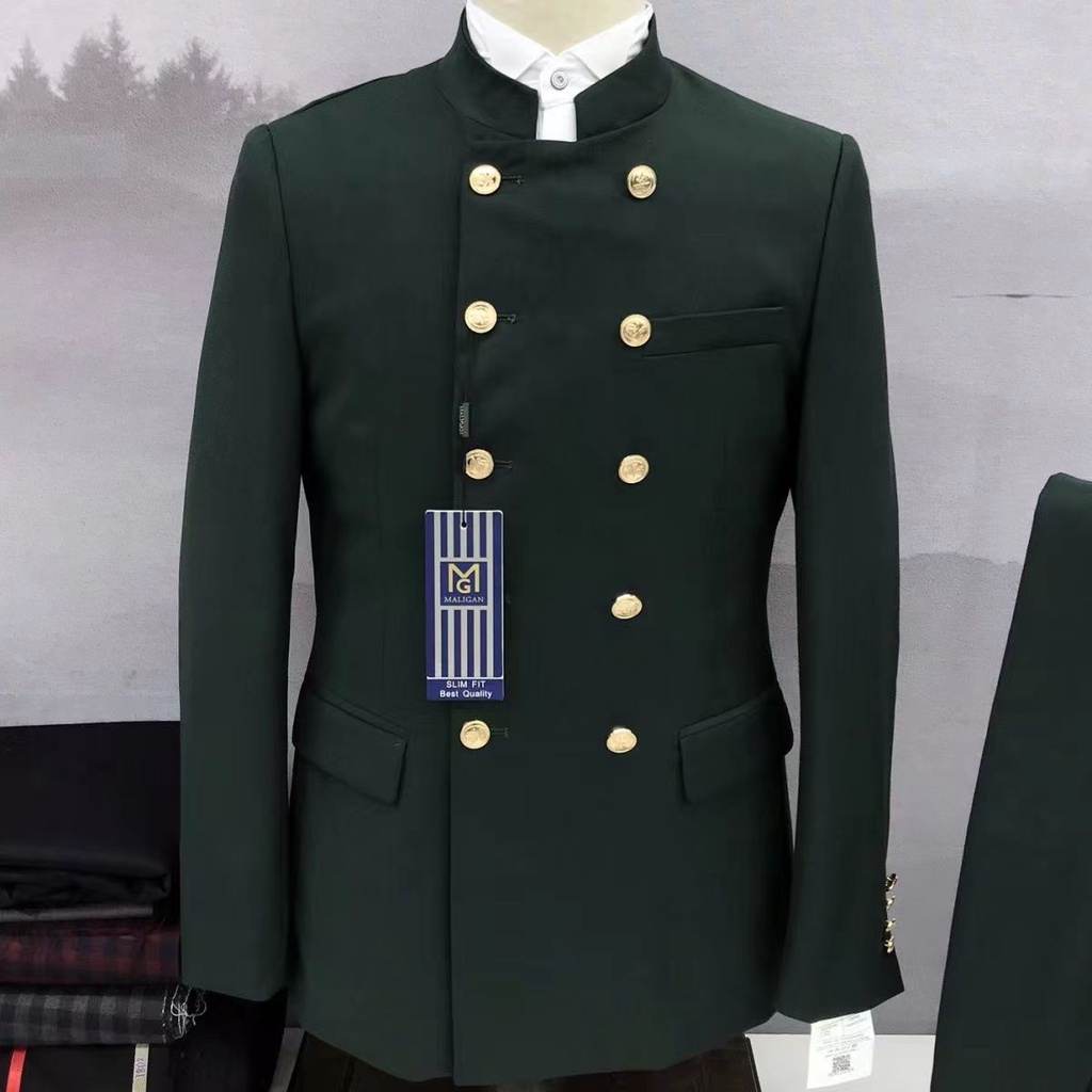 ((Jacket+Trousers 2-Piece Set) High-End Chinese Style Men's Suit Double ...