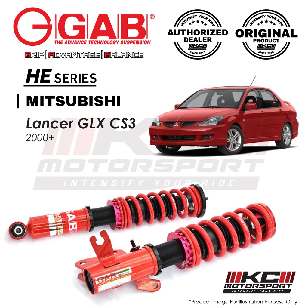 Mitsubishi Lancer GLX CS3 2001+ - GAB HE Series Adjustable Suspension ...