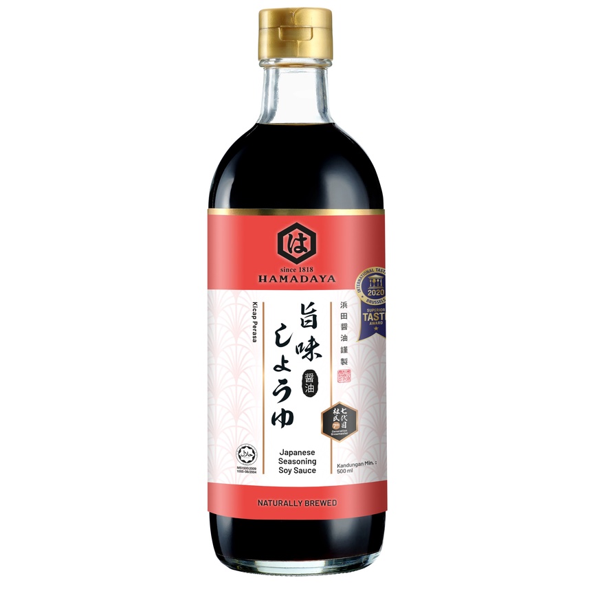 Hamadaya Japanese Soy Sauce, Seasoning & Reduced Salt Shoyu Halal 500ml ...