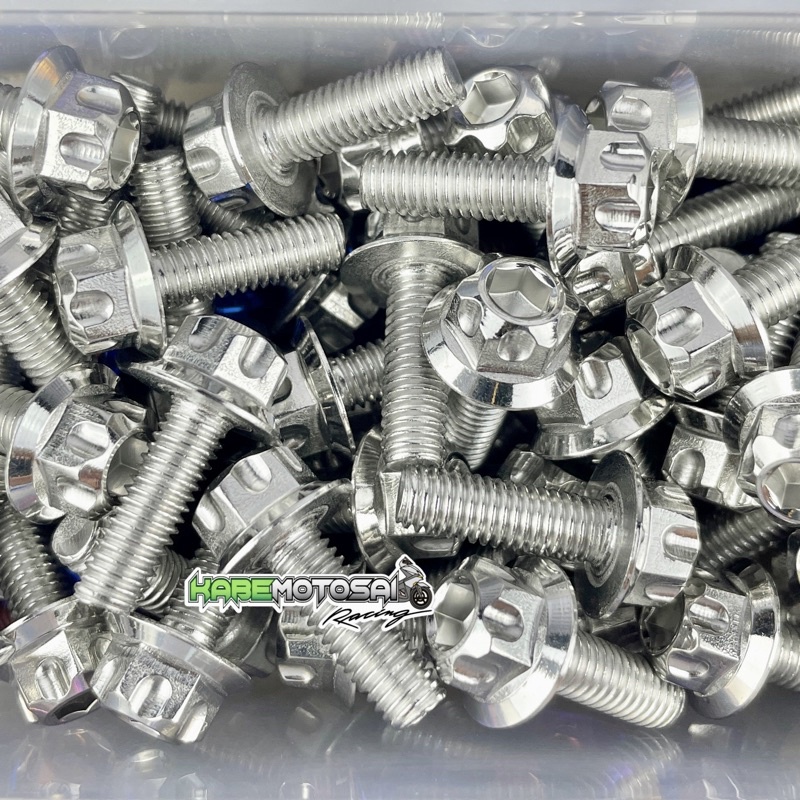 🏁 (1 BIJI) SKRU M5 SAIZ 8 thread 5mm TITANIUM GOLD CHROME 🏁 ORIGINAL ...