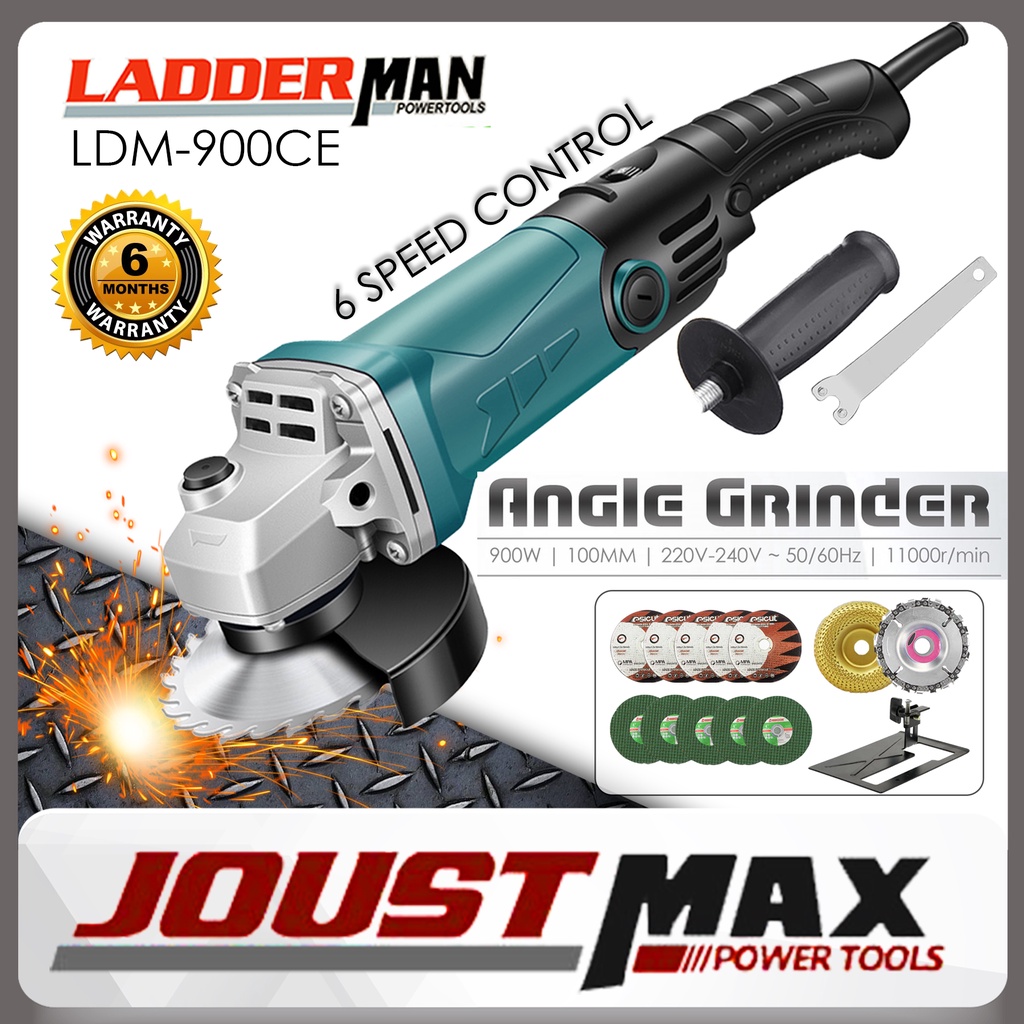 Ladderman LDM-900CE 850W Variable Speed Polisher Angle Grinder Potong ...