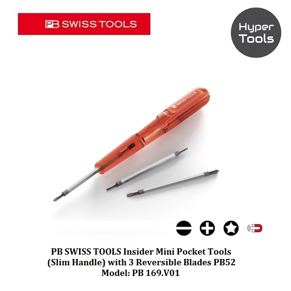 PB SWISS TOOLS Insider Mini Pocket Tools (Slim Handle) with 3 ...