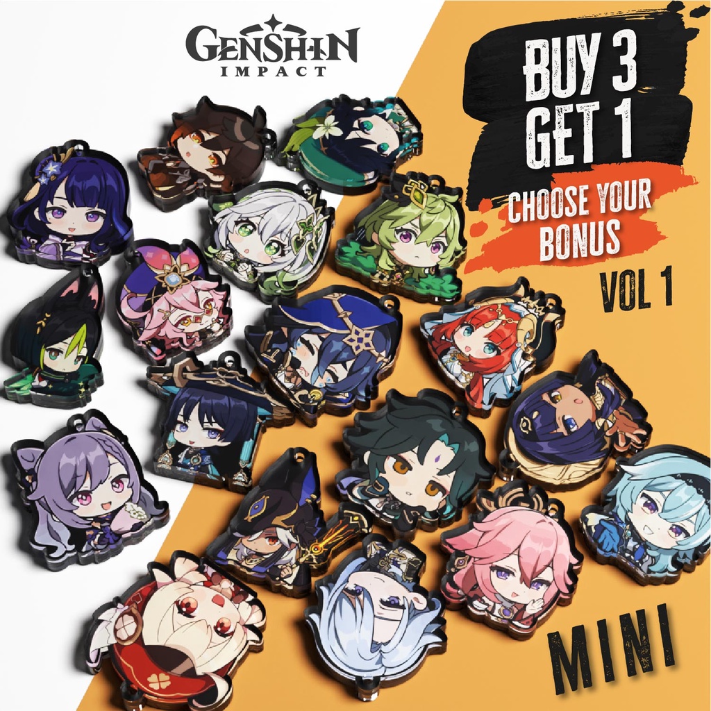 GANTUNGAN Mini Version Genshin Impact Keychain BURJOIS | Mini Acrylic ...