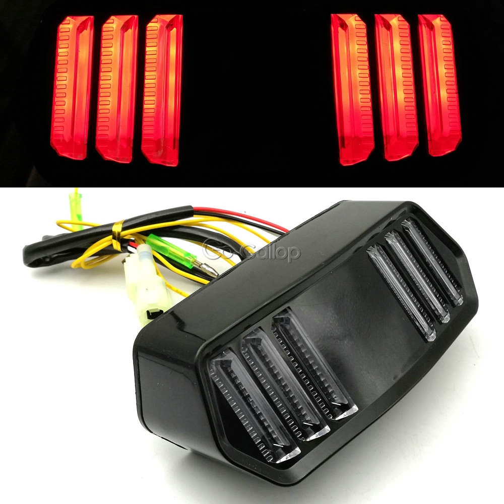 Motorcycle LED Tail Light Running Stop Brake Rear Warning Turn Signal ...