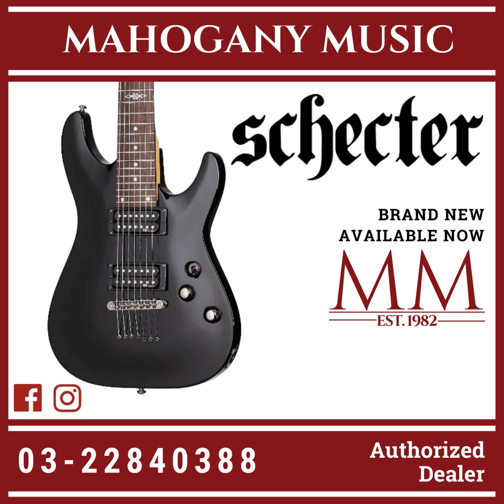 Schecter SGR C-7 Electric Guitar - Midnight Satin Black | Shopee Malaysia