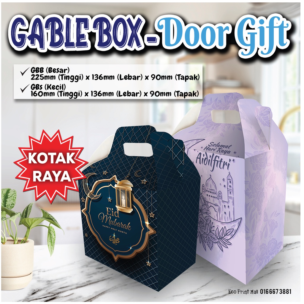 ECO PRINT MALL/Giftanda/Kotak Raya/Raya Gift Box/Kotak Kuih Raya/Size ...