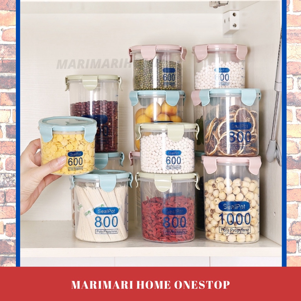 Kitchen Transparent Food Container with Scale PP Plastic Sealed Cans ...