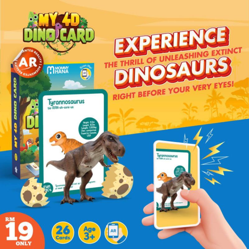 My 4D Dino Flash Card Mommyhana Hijaiyah Flash Card | Shopee Malaysia