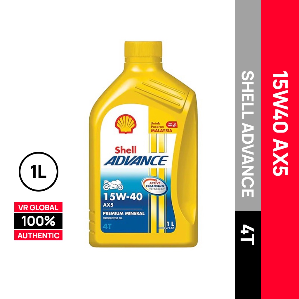 SHELL ADVANCE AX5 15W40 4T ENGINE OIL MALAYSIA 1L | Shopee Malaysia