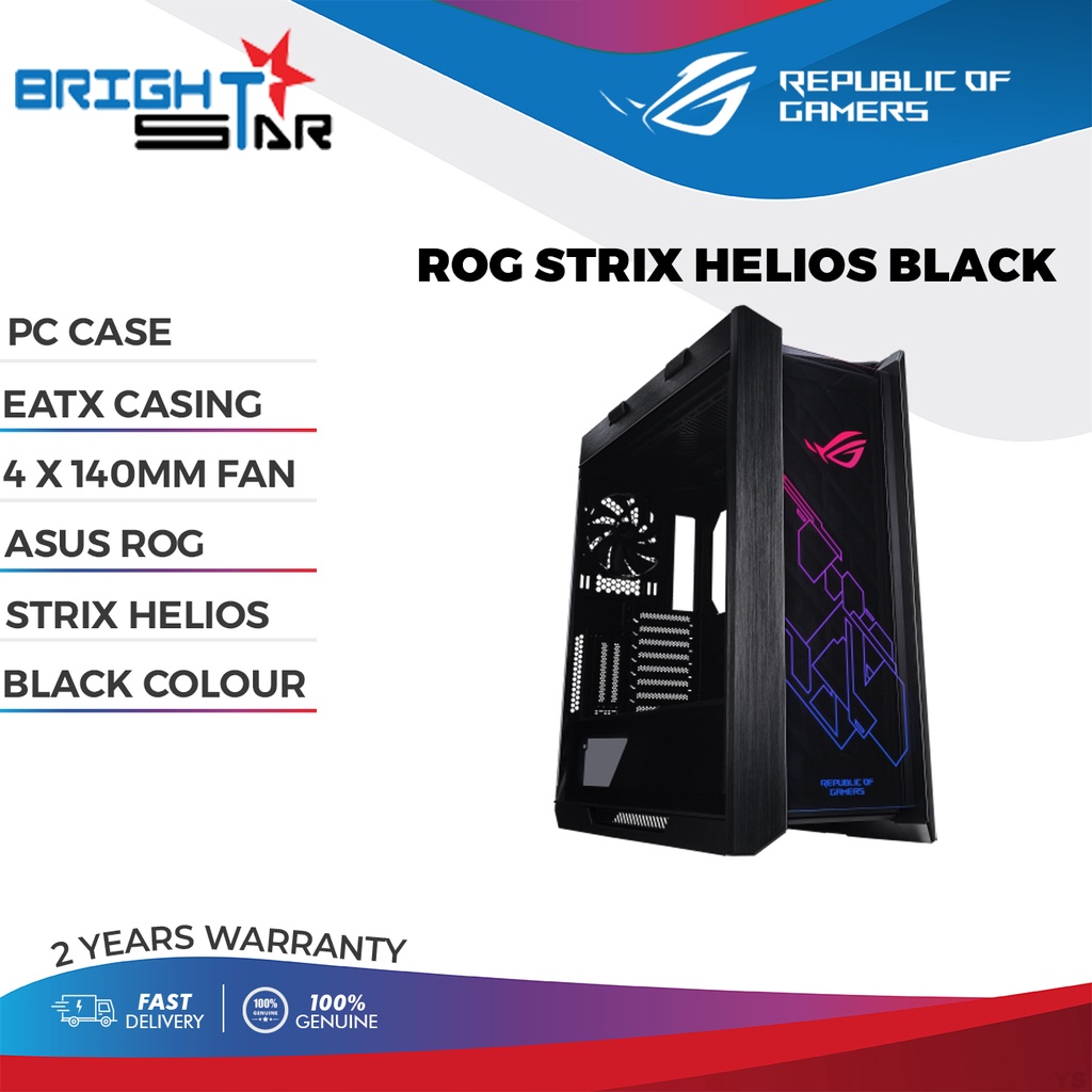 PC CASE / ASUS STRIX HELIOS GX601 / BLACK / EATX CASING / 4 x 140MM FAN ...