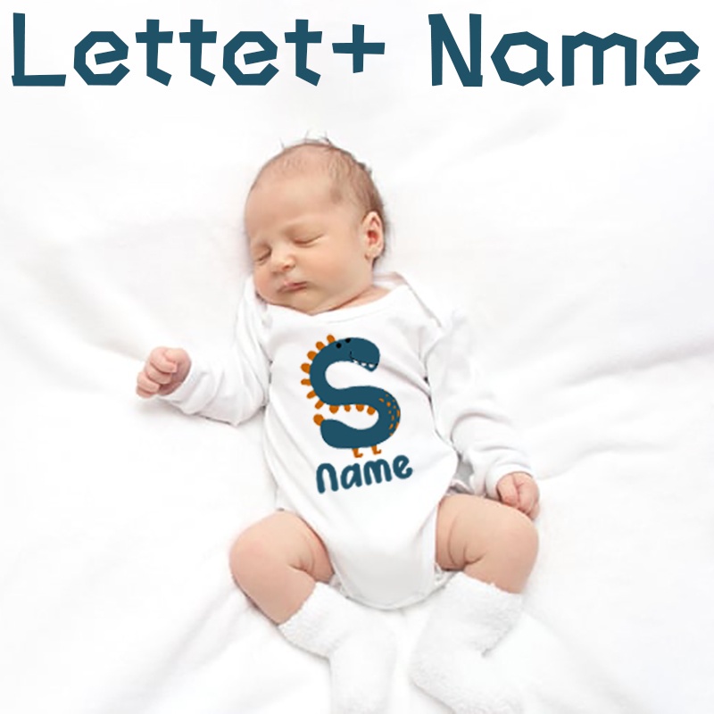 Letter + name Personalized baby long sleeve onesies Custom Baby Romper ...