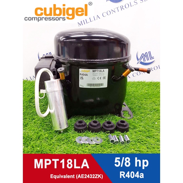CUBIGEL COMPRESSOR MPT18LA - 5/8 HP / R404 (REPLACE AE2432ZK) | Shopee ...