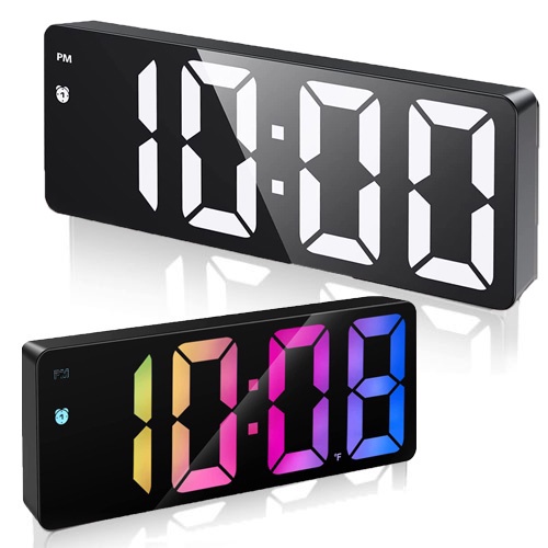 Smart Voice Control LED Clock Bedside Digital Alarm Clocks Desktop ...