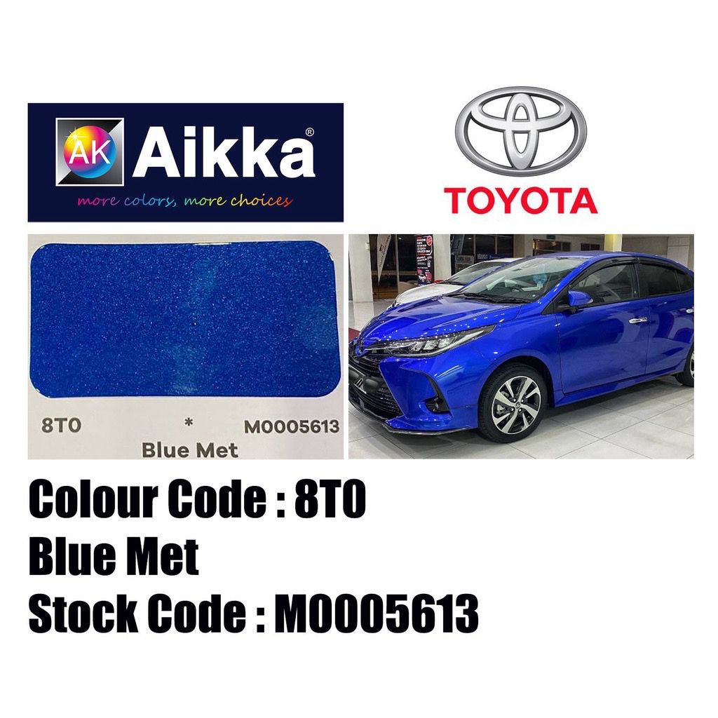 AIKKA TOYOTA 8T0 BLUE MET 2K CAR PAINT / CAT KERETA 2K | Shopee Malaysia
