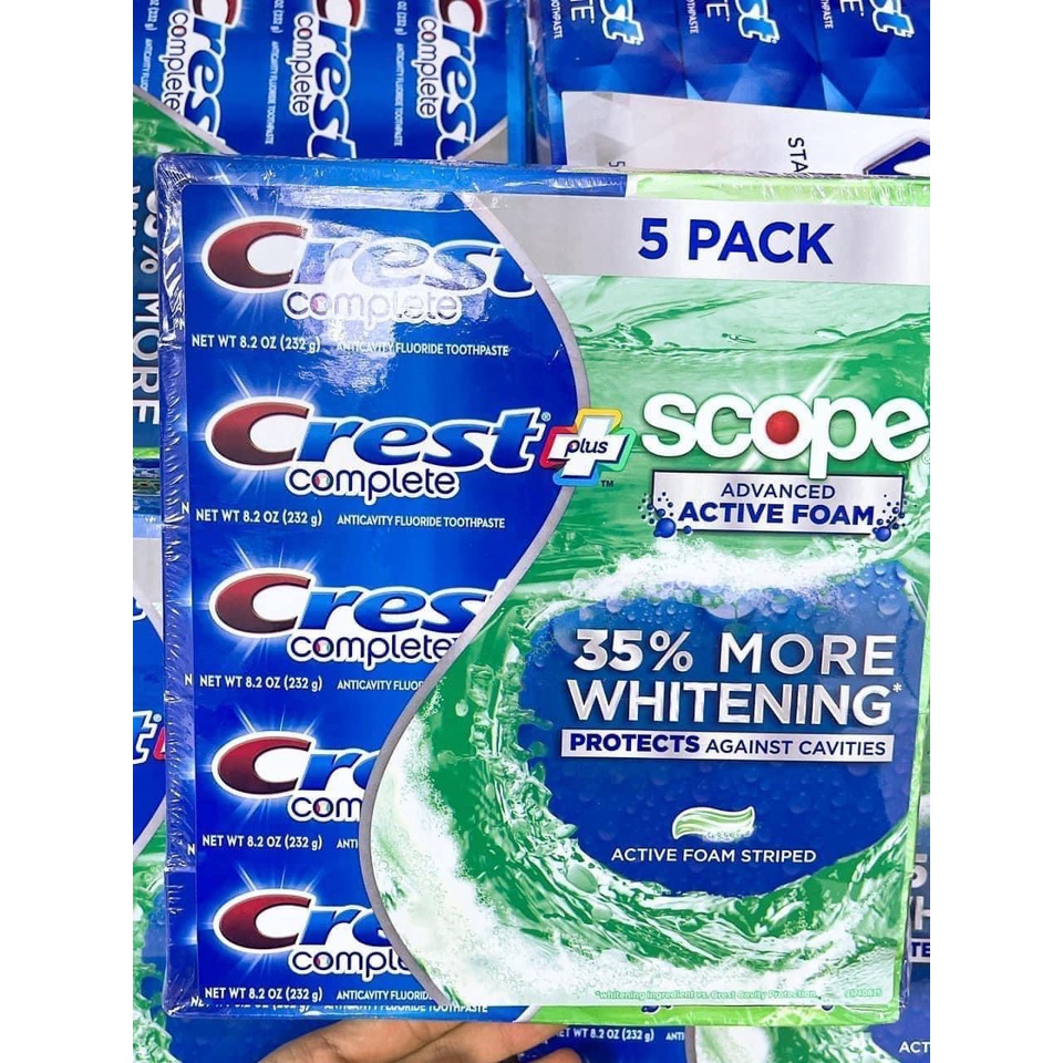 Crest Complete Extra Whitening + Scope Advanced Freshness Usa ...