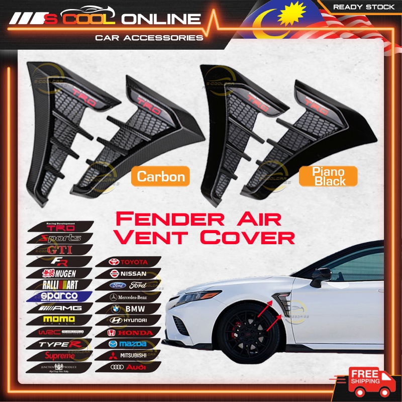 🔥READY STOCK🔥Universal Car Side Fender Air Vent Cover Air Flow Trim ...