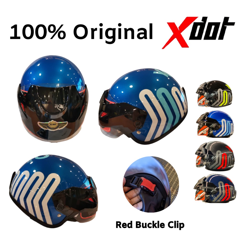 XDOT G118 YOLO You Only Live Once L Open Face Helmet Visor Motor ...