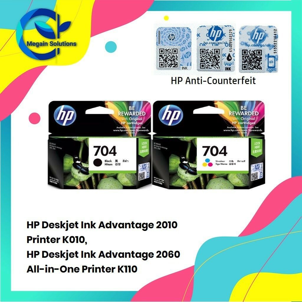 HP704 HP 704 Black / Color Original Ink for HP Deskjet Ink Advantage ...