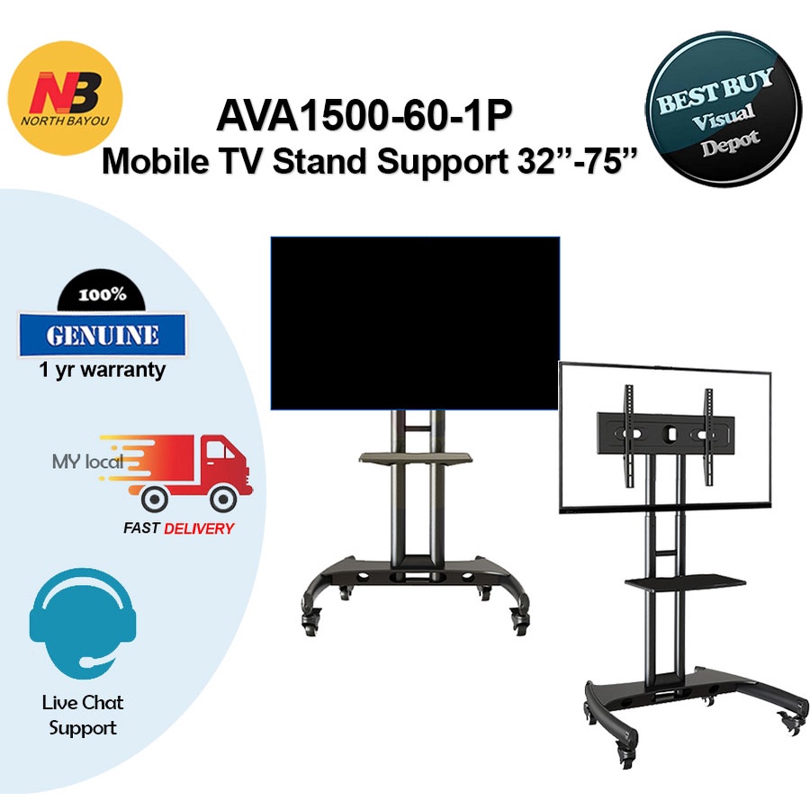NB AVA1500-60-1P Mobile TV Stand support 32"-75" | Shopee Malaysia