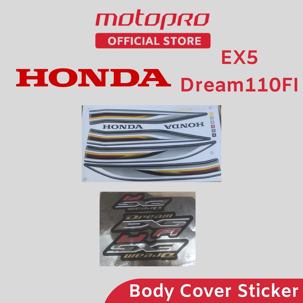 HONDA EX5 Dream 110 FI Body Cover Set Coverset Sticker Stripe Strike | Shopee Malaysia