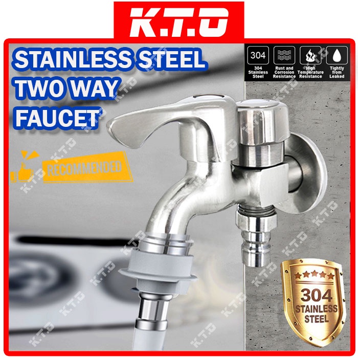 SUS304 WALL BATHROOM TOILET FAUCET TWO WAY TAP WASHING MACHINE SINK ...